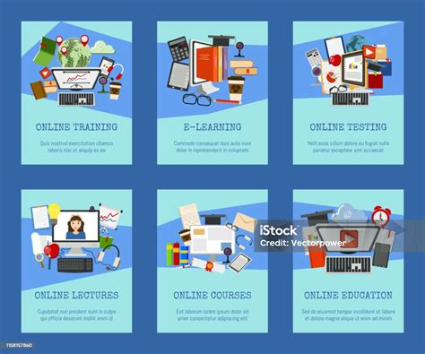 Kumpulan Kartu Pendidikan Jarak Jauh Spanduk Kursus Online Webinar Kuis