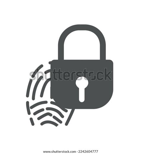 Biometric Authorization Line Icon Fingerprint On Stock Vector Royalty
