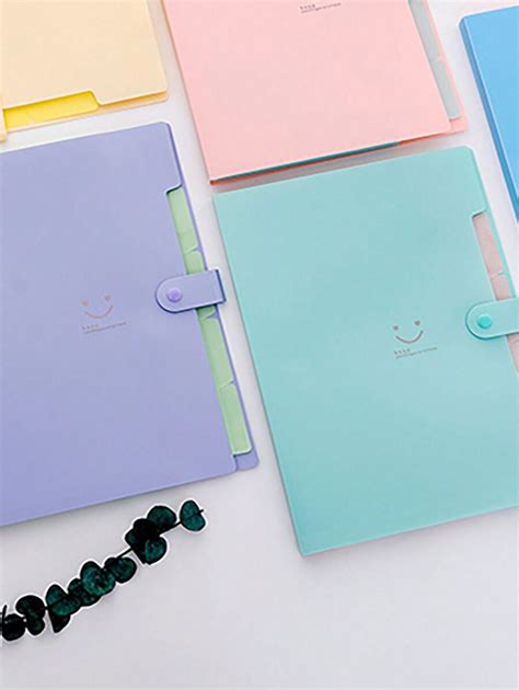 Students Multi Layered File Folder With Korean Style Face Design A4