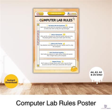 Computer Lab Rules Poster Classroom Rules Computer Science And Ict