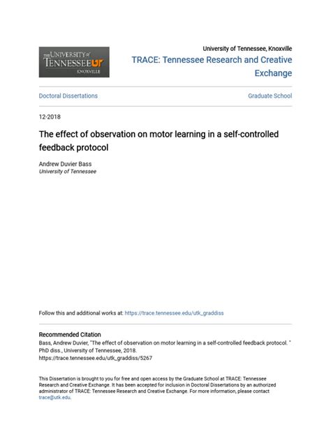 The Effect Of Observation On Motor Learning In A Self Controlled Pdf