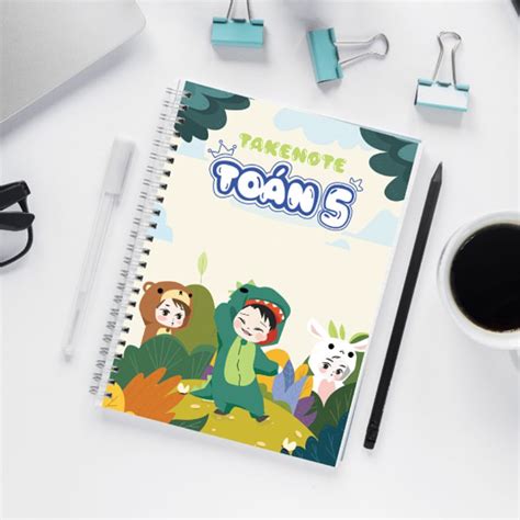 Sổ Tay Ghi Chú Takenote Toán 5 Khổ A5 đóng Binder Trang Trí Sẵn Sticker