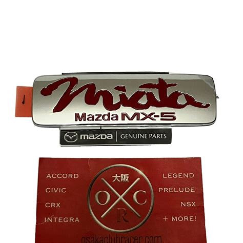 New Genuine Oem 90 97 Mazda Miata Rear Emblem Mx 5 Badge Red And Chrome