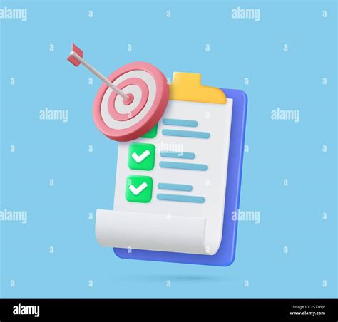 3d Clipboard Checklist Symbol Assignment Target Icon Project Task