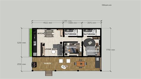 Cozy Small House Design 50 Sqm Floor Plan ~