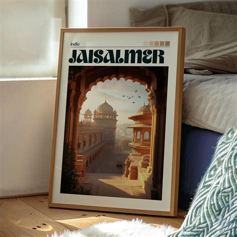 Jaisalmer India Travel Poster Rajasthan Wall Art Etsy
