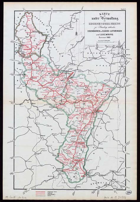 Karte Der Unter Verwaltung Der Kaiserlichen General Direktion Zu
