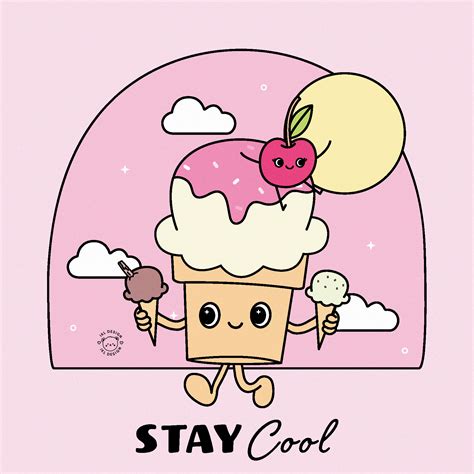 Stay Cool Pumpkin Spice Season Drawings Ice Cream Mascot
