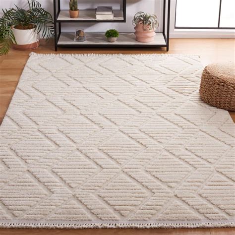 Safavieh Urban 10 Ft X 14 Ft Ivory Diamond High Low Area Rug Urb208a 10 The Home Depot