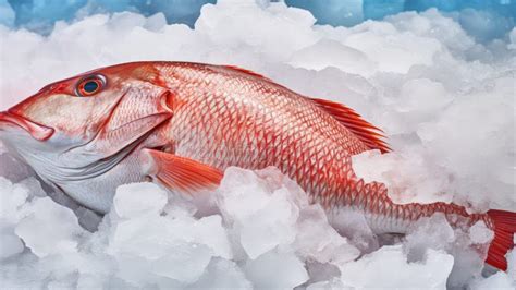 Ice Red Snapper Fillet Stock Illustration Illustration Of Visible 383643664