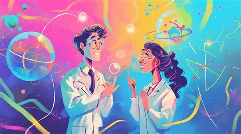 Dual Minds A Male Classical Physicist And A Female Quantum Pioneer Premium Ai Generated Image