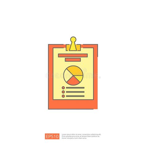 Red Clipboard With Yellow Paper Featuring A Pie Chart List And Title