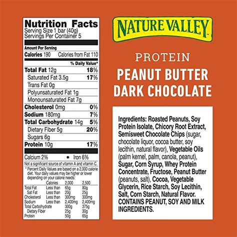 Nature Valley Peanut Butter Dark Chocolate Protein Chewy Bars 30 Ct