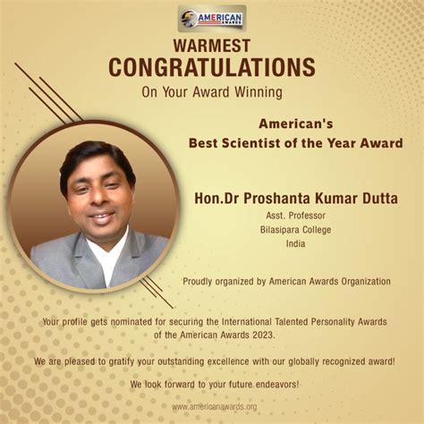 Proshanta Kumar Dutta On Linkedin American Awards Americanawards4 On X