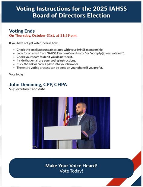 Voting Is An Essential Part Of Being An Iahss Member See Below For Voting Instructions Make