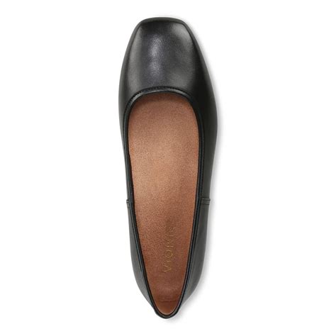 Vionic Orinda Leather Womens Ballet Flats Black