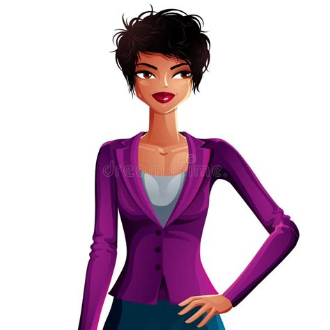 Dibujo Del Vector De Una Señora Bonita Joven Ilustración Del Vector
