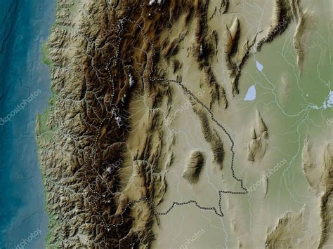 San Juan Provincia De Argentina Mapa De Elevación Coloreado En Estilo