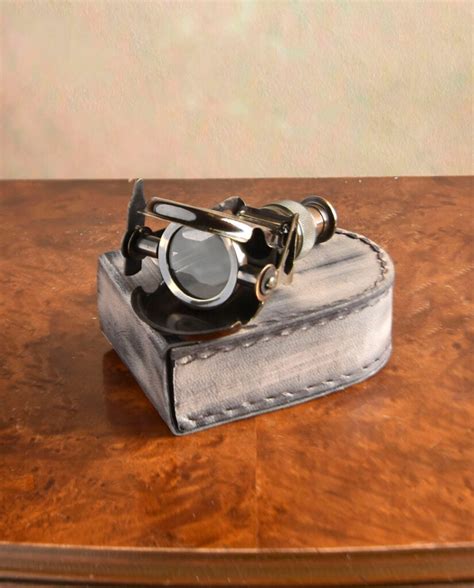 Antique Brass Monocular In Leather Case