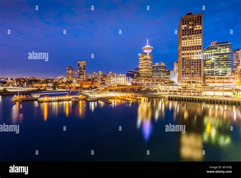 City Skyline Including Vancouver Lookout Tower As Viewed From Canada