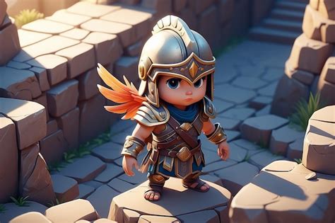 Premium Photo Very Detailed Tiny Cute Gladiator