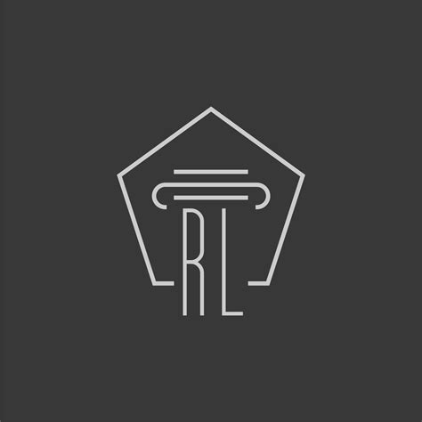 Initial Monogram Rl With Monoline Pillar Logo Design 10805426 Vector Art At Vecteezy