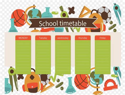 卡通文具开学课表png图片素材下载图片编号9259772 Png素材网