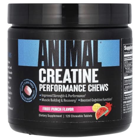 Animal Creatine Performance Chews Fruit Punch 120 Chewable Tablets