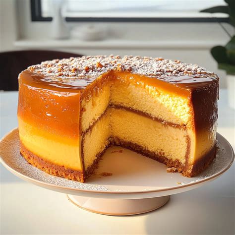 Fluffy Vanilla Cake With Caramel Flan Topping Full Recipe