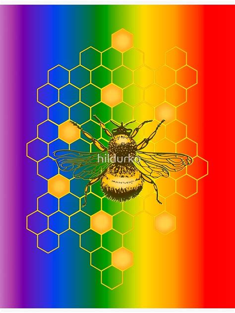 Lgbt Gay Pride Rainbow Bee Live Poster For Sale By Hildurko Redbubble