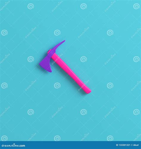 Pink Axe On Bright Blue Background Minimalism Concept Stock Image