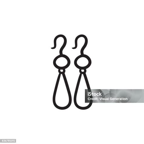 Sepasang Ikon Sketsa Antinganting Ilustrasi Stok Unduh Gambar Sekarang Anting Anting