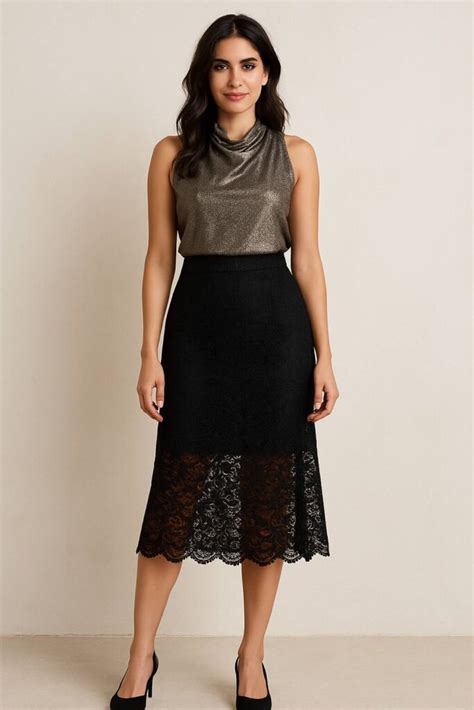 15 Black Lace Skirt Outfit Ideas That Capture Elegance And Versatility