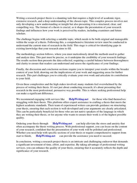 Research Project Thesis Format Pdf Thesis Organic Chemistry