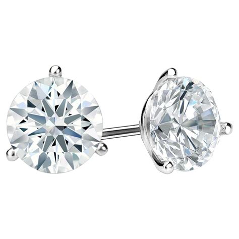 Diamond Stud Earrings Mined Diamonds 1 Carat Size Gvs Martini Pushback