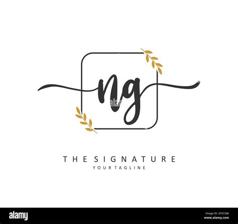 Ng Initial Letter Handwriting And Signature Logo A Concept Handwriting Initial Logo With