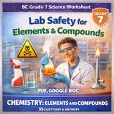 Bc Grade 7 Science Lab Safety For Elements And Compounds Worksheet Pdf