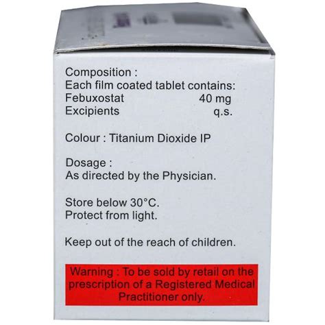 Buy Feburic 40 Mg Tablet 15 Tab In Wholesale Price Online B2b
