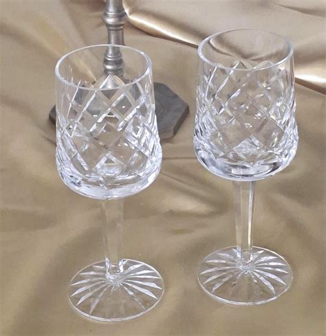 Vintage Diamond Cut Crystal Shot Sherry Toasting Glasses 1980s Set Of 2 Etsy Australia