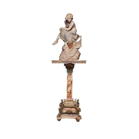 Galileo Pochini Galileo Pochini Italian Marble Statue Of A Woman With