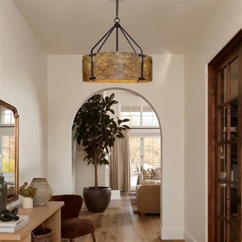 Drum Shade Pendant Light Vintage Rustic Pendant Light Ping Lighting