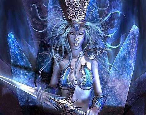 Blue Warrior Blue Digital Fantasy Art Girl Woman Hd Wallpaper