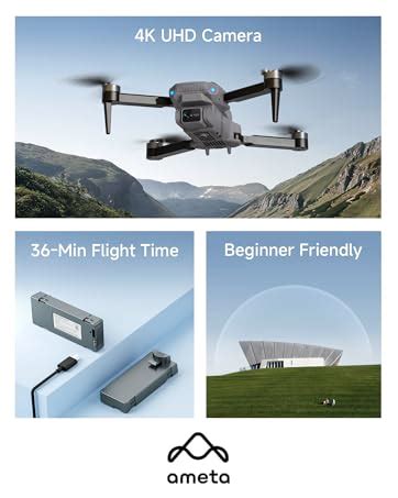 Ameta Drones For Adults With Cameras 4k Uhd S20 Lite Brushless Motor