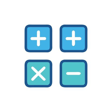 Basic Math Operations Icon Set In Flat Style Design 65322192 Vector Art