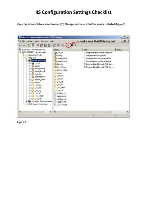 Iis Configuration Settings Checklist Rev1 Pdf Internet Information Services Active Server