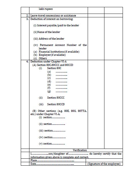 Investment Declaration Guide Form 12bb How To Fill Form 12bb
