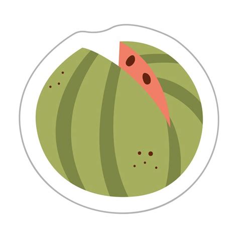 Premium Vector Sticker With A Cut Watermelon Color Flat Vector