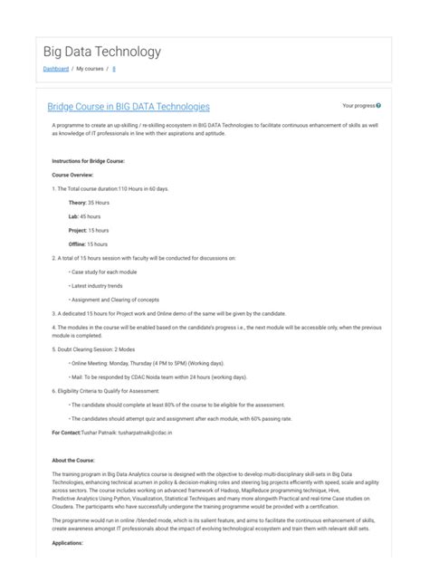 course big data technology pdf apache hadoop cluster analysis