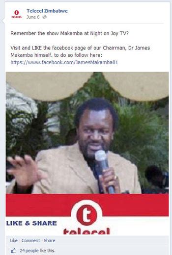 Telecel Zimbabwe Strangely Promotes James Makamba On Social Media Techzim