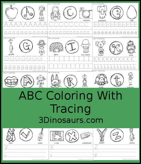 Free Abc Coloring And Tracing Printable All 26 Letters Of The Alphabet
